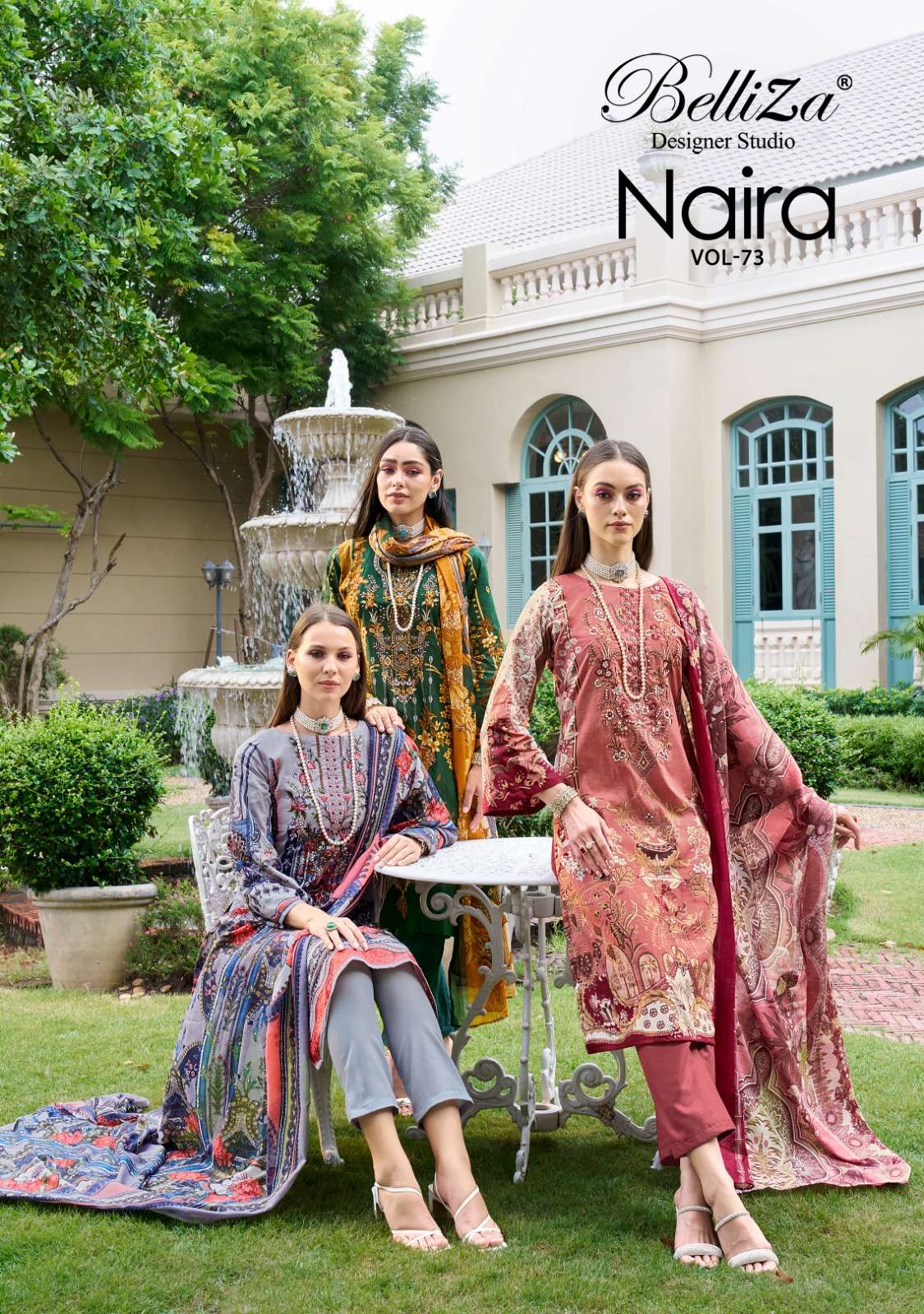 naira vol-73 by belliza designer studio pure cotton digital printed ...