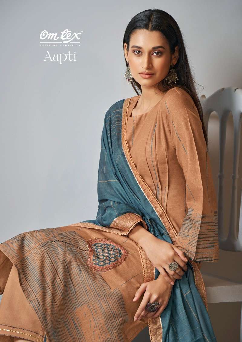 aapti by om tex digital print with handwork designer suits catalogue ...