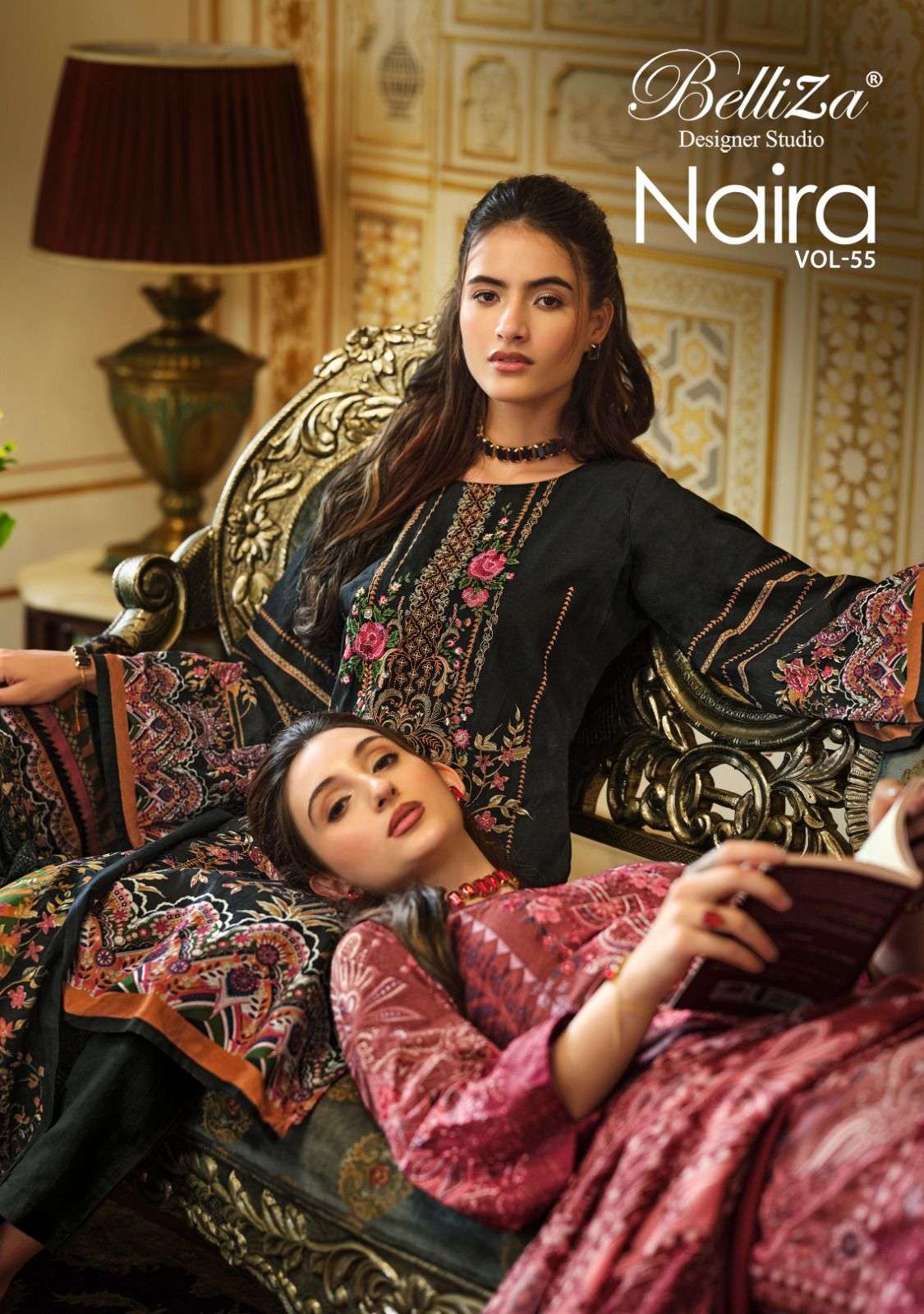 naira vol-55 by belliza designer studio premium designer pure cotton suits wholesale collection ...